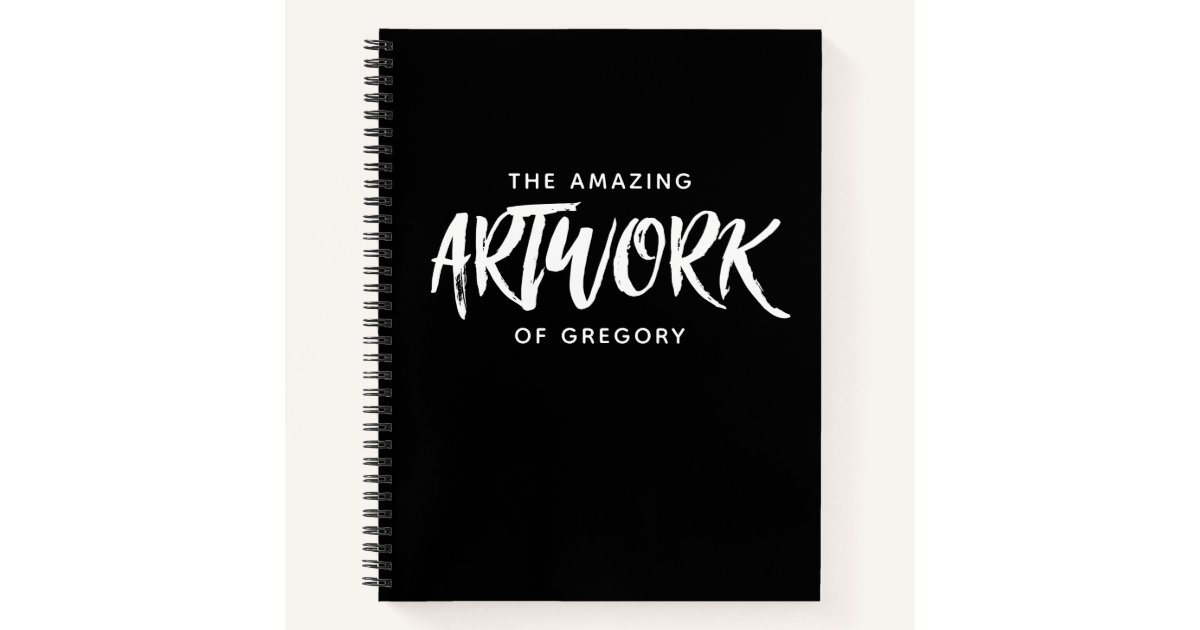 Personalized Black White Artist Sketchbook Notebook | Zazzle.com