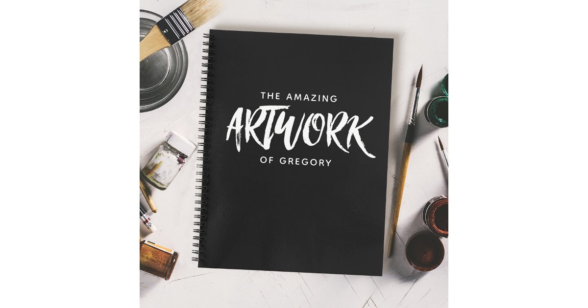 Personalized Black White Artist Sketchbook Notebook | Zazzle