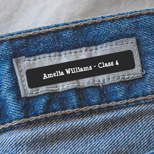 Personalized Black/White Back To School Clothes Labels | Zazzle