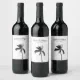 Personalized Black & White Palm Tree Wine Label | Zazzle