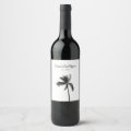 Personalized Black & White Palm Tree Wine Label | Zazzle