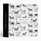 Personalized Black & White Vintage Dogs Pattern 3 Ring Binder | Zazzle