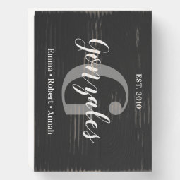 Personalized Black Wood Last Name Sign | Zazzle