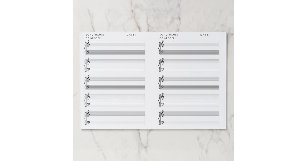 Personalized Blank Sheet Music Notes Paper Pad | Zazzle