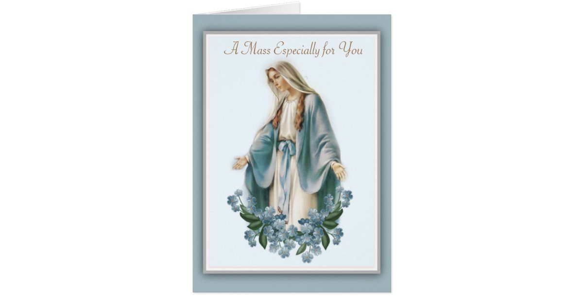Personalized Blessed Mother Mass Offering Card | Zazzle