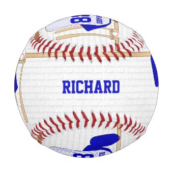 Personalized Blue and White Baseball Jersey | Zazzle