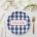 Personalized Blue and White Buffalo Plaid Plates | Zazzle