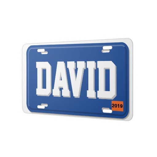 Personalized Blue and White License Plate | Zazzle