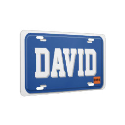 Personalized Blue and White License Plate | Zazzle
