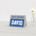 Personalized Blue and White License Plate Birthday Card | Zazzle