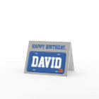 Personalized Blue and White License Plate Birthday Card | Zazzle.com