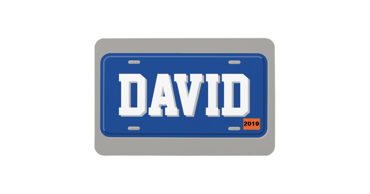 Personalized Blue and White License Plate Magnet | Zazzle