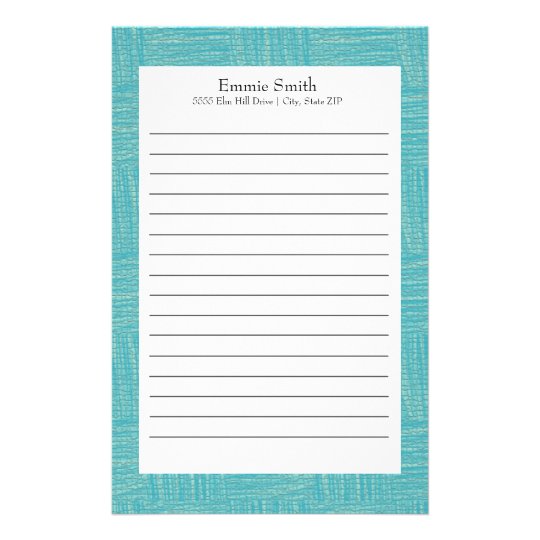 Personalized Blue and White Lined Stationery | Zazzle.com