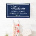 Personalized Blue and White Wedding Welcome Banner | Zazzle