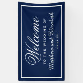 Personalized Blue and White Wedding Welcome Banner | Zazzle