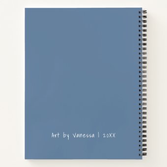 Personalized Blue Artist Sketchbook Notebook | Zazzle