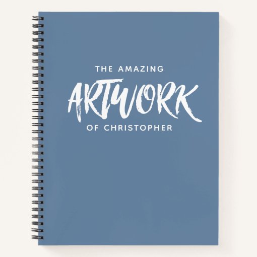 Personalized Blue Artist Sketchbook Notebook | Zazzle