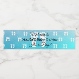 Personalized Blue Baby Shower Bottle Labels | Zazzle