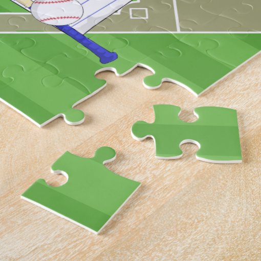 Personalized blue baseball jigsaw puzzle | Zazzle