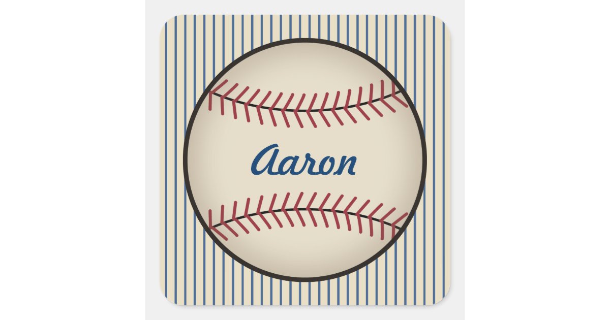 Personalized Blue Baseball Stickers | Zazzle