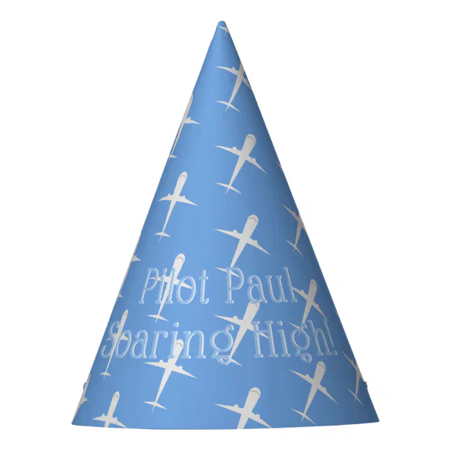 Personalized Blue Birthday Party Pilot Airplane Hat | Zazzle