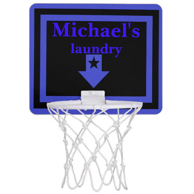 Personalized Blue & Black Laundry Basketball Hoop | Zazzle