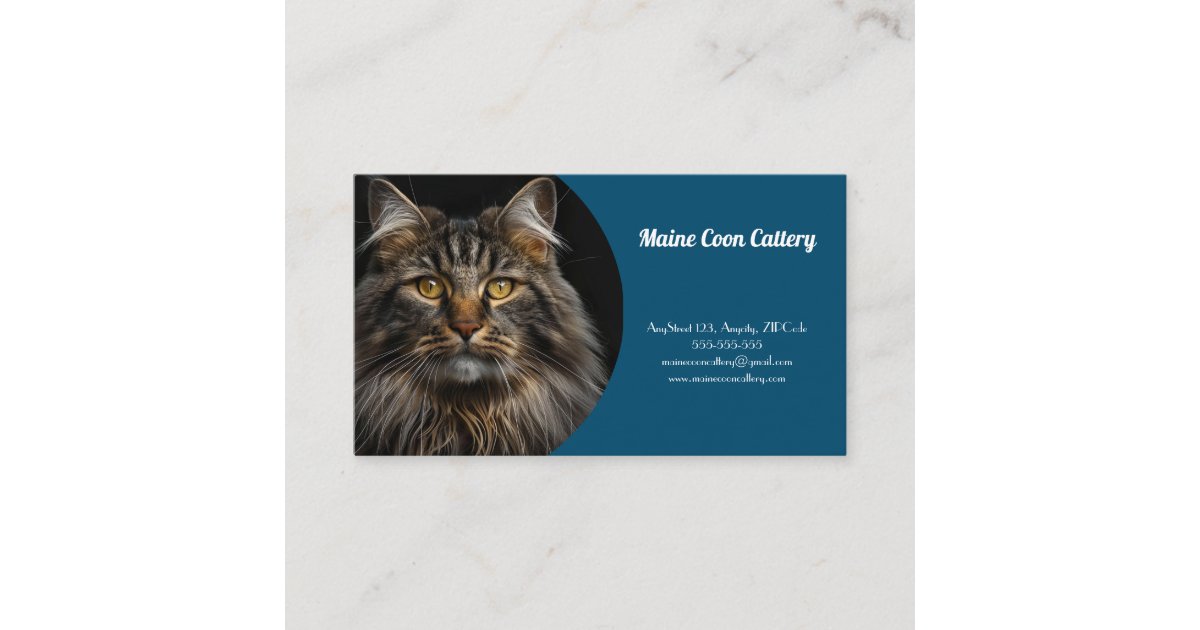 Personalized Blue Business Card For Cattery | Zazzle