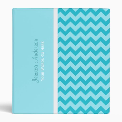 Personalized: Blue Chevron Binder | Zazzle