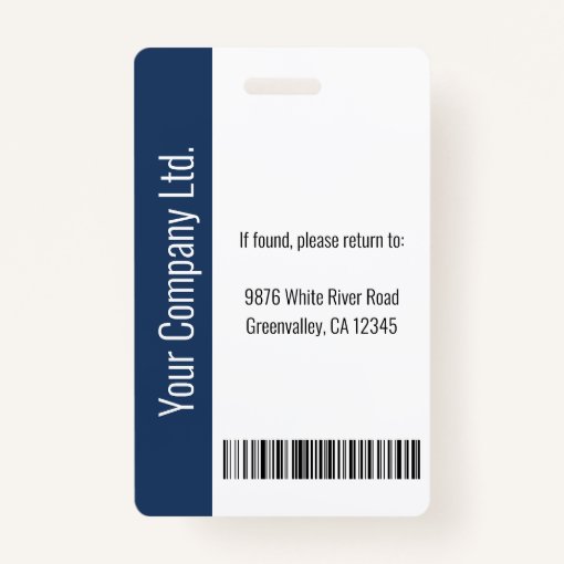 Personalized Blue Corporate Employee Security ID Badge | Zazzle