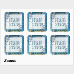Personalized Blue Distressed Paint Door Stickers | Zazzle
