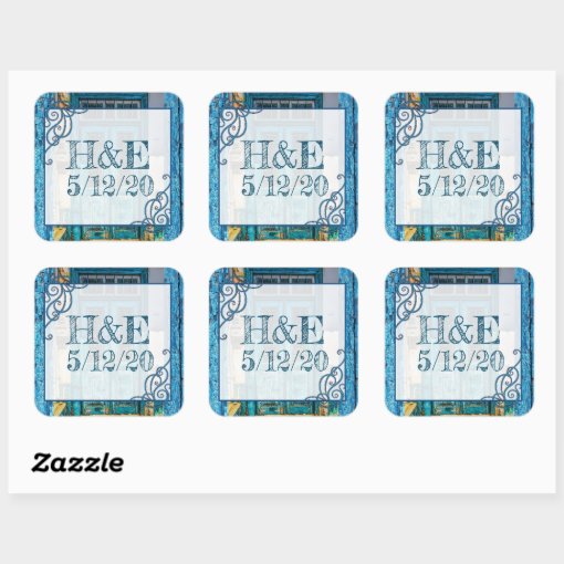 Personalized Blue Distressed Paint Door Stickers | Zazzle