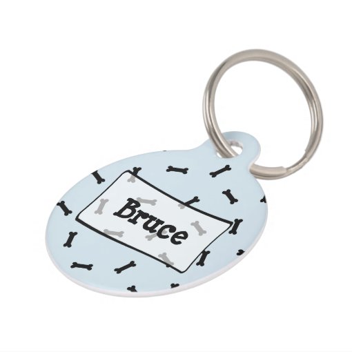 Personalized Blue Dog Bone Cute Dog Tag | Zazzle