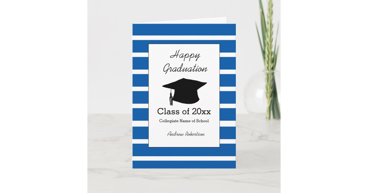 Personalized Blue Graduation Card | Zazzle