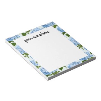 Personalized Blue Hydrangea Notepad | Zazzle