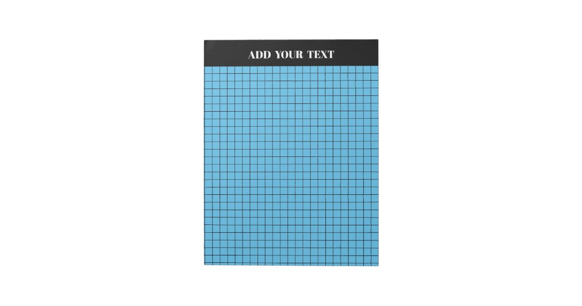 Personalized Blue Large Graph Paper Notepad | Zazzle