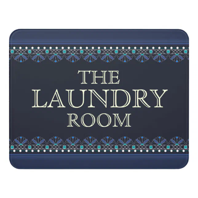 Personalized Blue Laundry Room Sign | Zazzle
