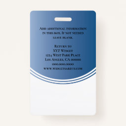 Personalized Blue Modern Business Employee Photo Badge | Zazzle