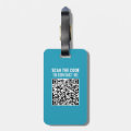 Personalized Blue Monogram QR Code Luggage Tag | Zazzle