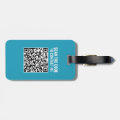 Personalized Blue Monogram QR Code Luggage Tag | Zazzle