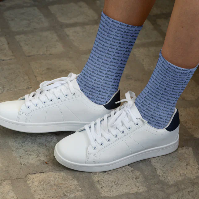 Personalized Blue Name Socks | Zazzle