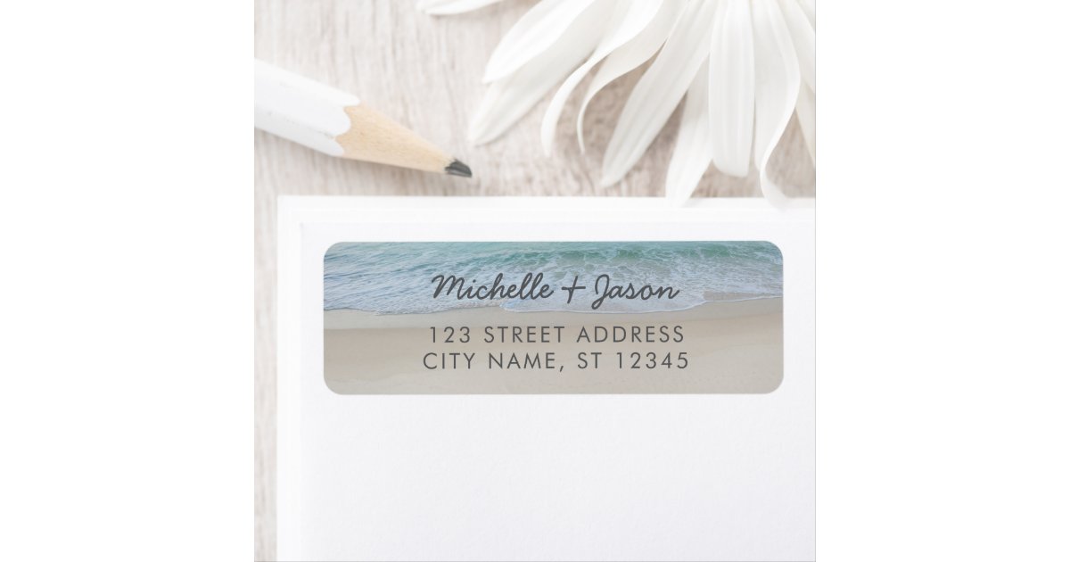 Personalized Blue Ocean Summer Beach Waves Label | Zazzle