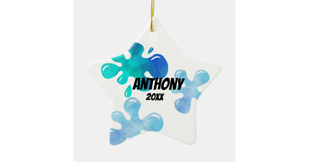 Personalized Blue Slime Christmas Ornament | Zazzle