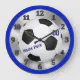 Personalized Blue Soccer Clock, NAME and NUMBER Large Clock | Zazzle