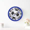 Personalized Blue Soccer Clock, NAME and NUMBER Large Clock | Zazzle