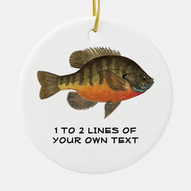 Personalized Bluegill, Bream Ceramic Ornament | Zazzle