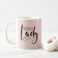 Personalized Blush Pink Boss Lady Logo Coffee Mug | Zazzle