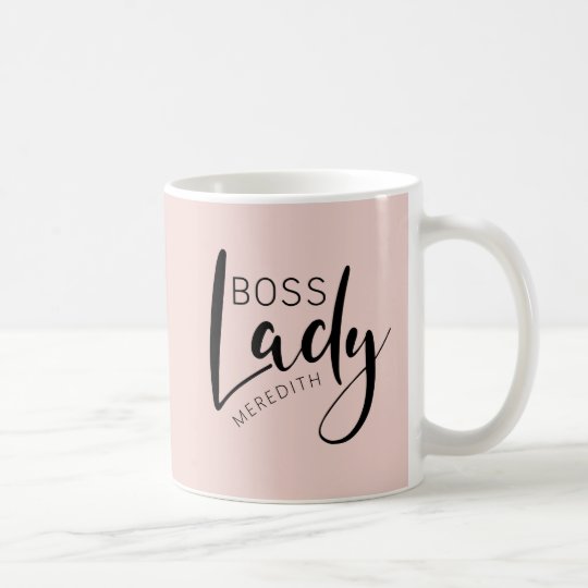 Personalized Blush Pink Boss Lady Logo Coffee Mug | Zazzle.com
