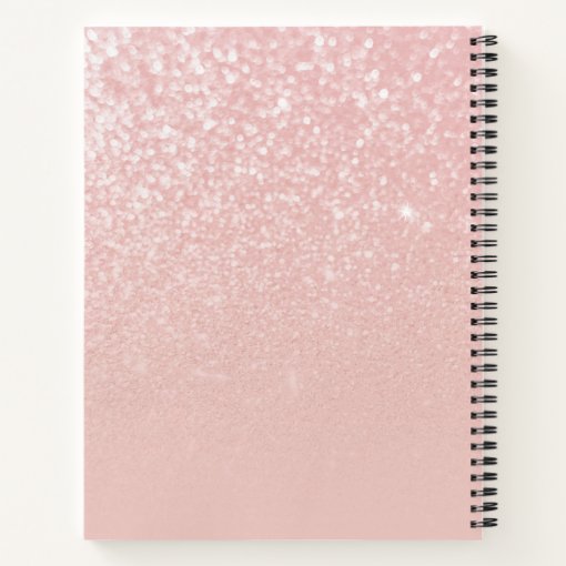 Personalized Blush Pink Glitter Ombre Notebook | Zazzle