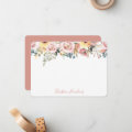 Personalized Blush Pink Modern Watercolor Floral Note Card | Zazzle