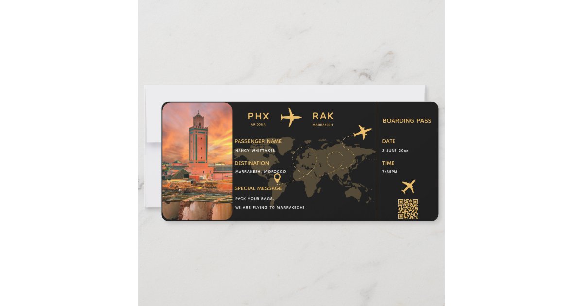 Personalized Boarding Pass Ticket Template | Zazzle